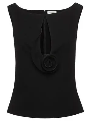 Magda Butrym Top With Flower Detail - Black