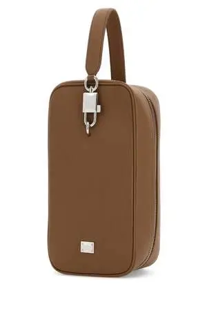 Dolce & Gabbana Camel Leather Lock Handbag