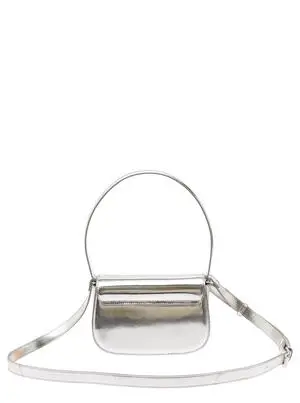 DIESEL® 1dr' Shoulder Bag With Oval D Patch In Laminated Leather For - Silver