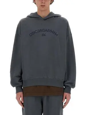 Dolce & Gabbana Sweatshirt With Logo - Gray