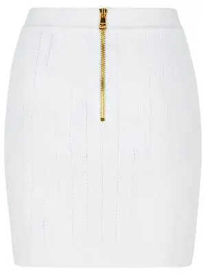 Balmain Mini Skirt In Viscose Blend - White