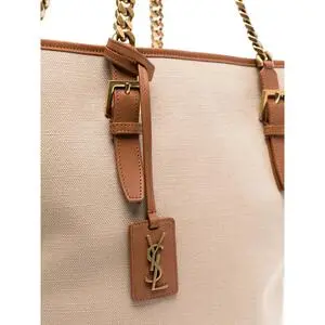 Saint Laurent Neutrals Tote Bags