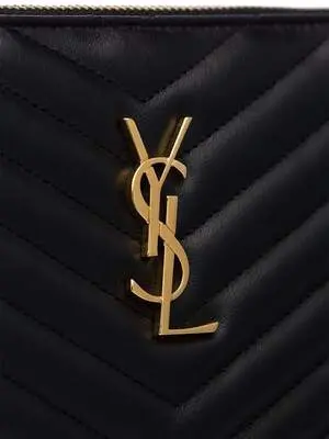 Saint Laurent Cassandre Matelassé Leather Tablet Pouch