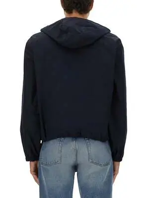 Moschino Nylon Zip-up Hooded Jacket - Blue