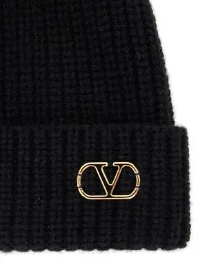 Valentino Garavani Cashmere Ribbed Beanie - Multicolor