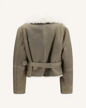 Rick Owens Cropped Suede And Shearling Flight Jacket