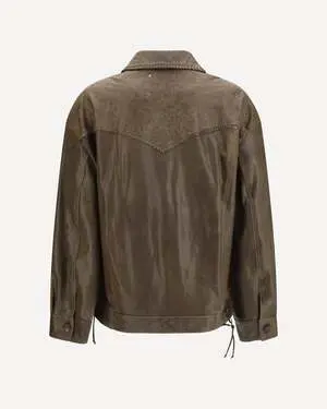 GOLDEN GOOSE Babete Leather Jacket With Embossed Details
