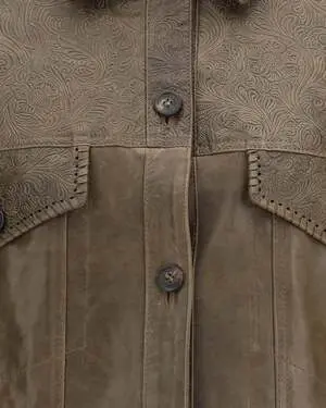 GOLDEN GOOSE Babete Leather Jacket With Embossed Details