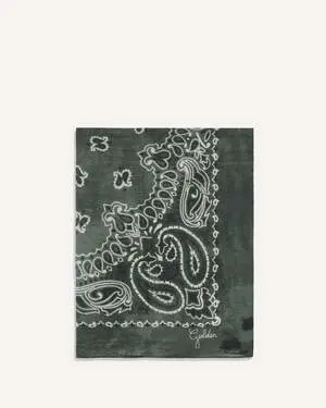 GOLDEN GOOSE Golden Paisley Printed Silk Scarf - Green