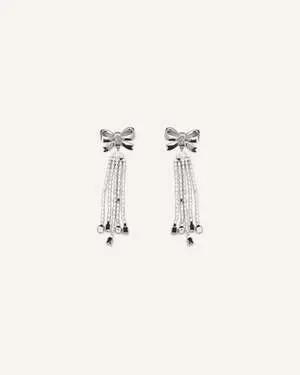 SELF-PORTRAIT Crystal Bow Drop Earrings