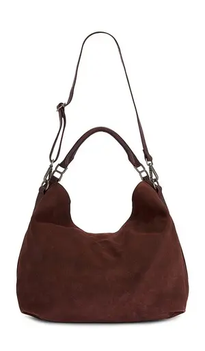 Free People Suzie Suede Slouch Tote In Brown