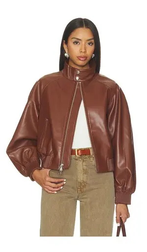 AGOLDE Nova Bomber Jacket In Brown