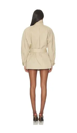 SEROYA Camila Trench Jacket In Tan
