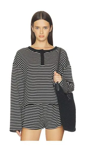 ELCE Nixie Top In Black & White - Jet Stripe