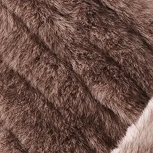 BROOKSTONE Fine Lines Faux Fur Heated Blanket