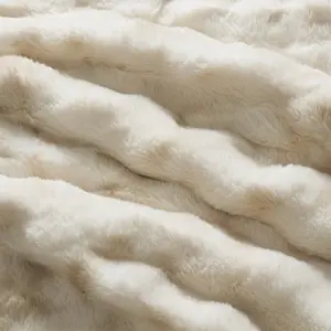BROOKSTONE Bubble Faux Fur Heated Blanket, Full/queen