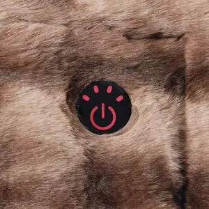 BROOKSTONE Bubble Faux Fur Heated Foot Warmer - Brown
