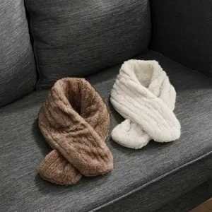 BROOKSTONE Faux Fur Weighted Neck Warmer