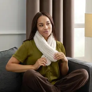 BROOKSTONE Faux Fur Weighted Neck Warmer - Ivory