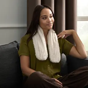 BROOKSTONE Faux Fur Weighted Neck Warmer - Ivory