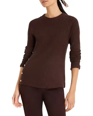 NIC+ZOE Waffle Knit Side Button Top - Java