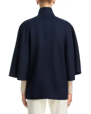 Eleventy Zip Front Wool Blend Cape Jacket