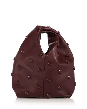 A.L.C. Simone Embellished Leather Bucket Bag - Syrah