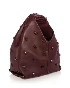 A.L.C. Simone Embellished Leather Bucket Bag - Syrah