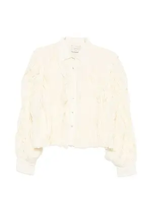 ALYSI Ruffled Shirt - White