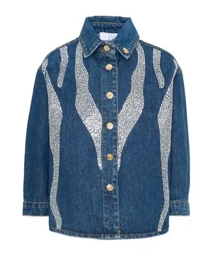 Roberto Cavalli Denim Jacket With Rhinestones