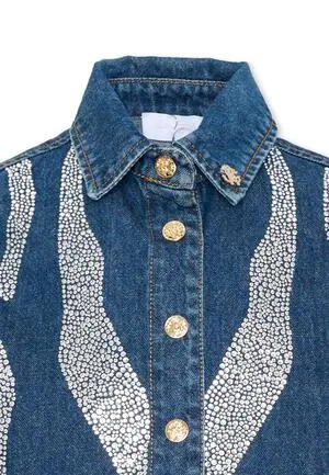 Roberto Cavalli Denim Jacket With Rhinestones