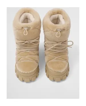 Prada Logo Plaque Chunky Ankle Boots