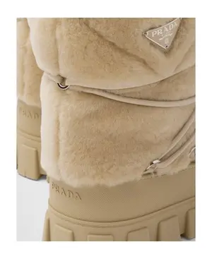 Prada Logo Plaque Chunky Ankle Boots