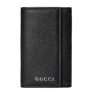 Gucci Logo-embellished Leather Keyholder - Black