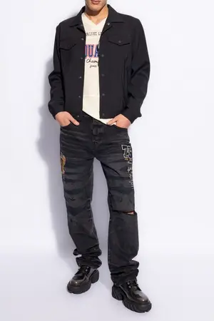 Amiri Distressed Straight-leg Jeans