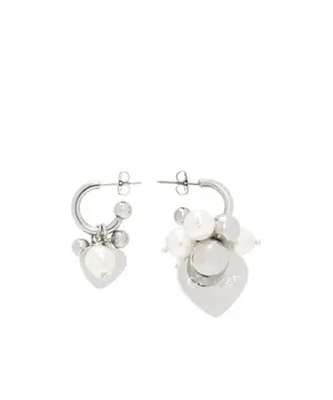JUSTINE CLENQUET Abbey Charm Hoop Earrings - Silver