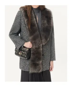 Valentino Garavani Long-sleeved Fine Knit Sweater With Decorative Bow - Grey