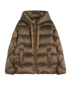 Max Mara Long-sleeved Hooded Down Jacket