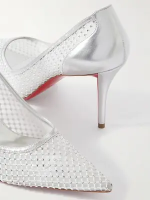 CHRISTIAN LOUBOUTIN Apostropha 80 Crystal-embellished Mesh Pumps