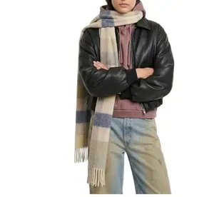 Acne Studios Plaid Tassel Scarf