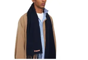 Acne Studios Rectangular Scarf With Fringe - Black