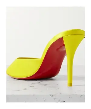 CHRISTIAN LOUBOUTIN Satin Mules - Yellow