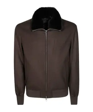 MONTECORE Zip-up Bomber Jacket - Brown