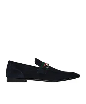 Gucci Navy Suede Loafers