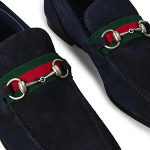 Gucci Navy Suede Loafers