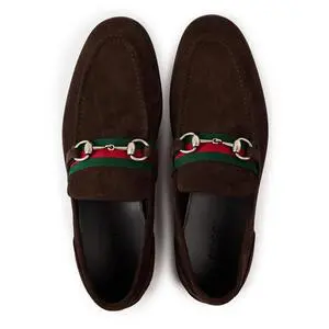 Gucci Suede Metalbit Loafers