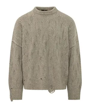 REPRESENT Distressed Cable Knitted Sweater