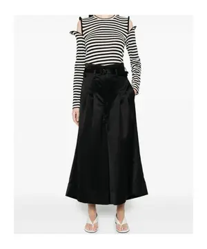 Junya Watanabe Cut-out Shoulder Striped T-shirt - Black/white