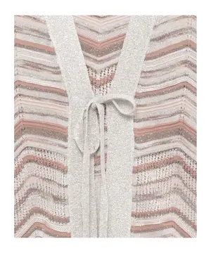D.exterior Lurex Chevron Long Cardigan
