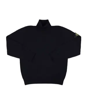 Stone Island Wool Knit Turtleneck Sweater - Black
